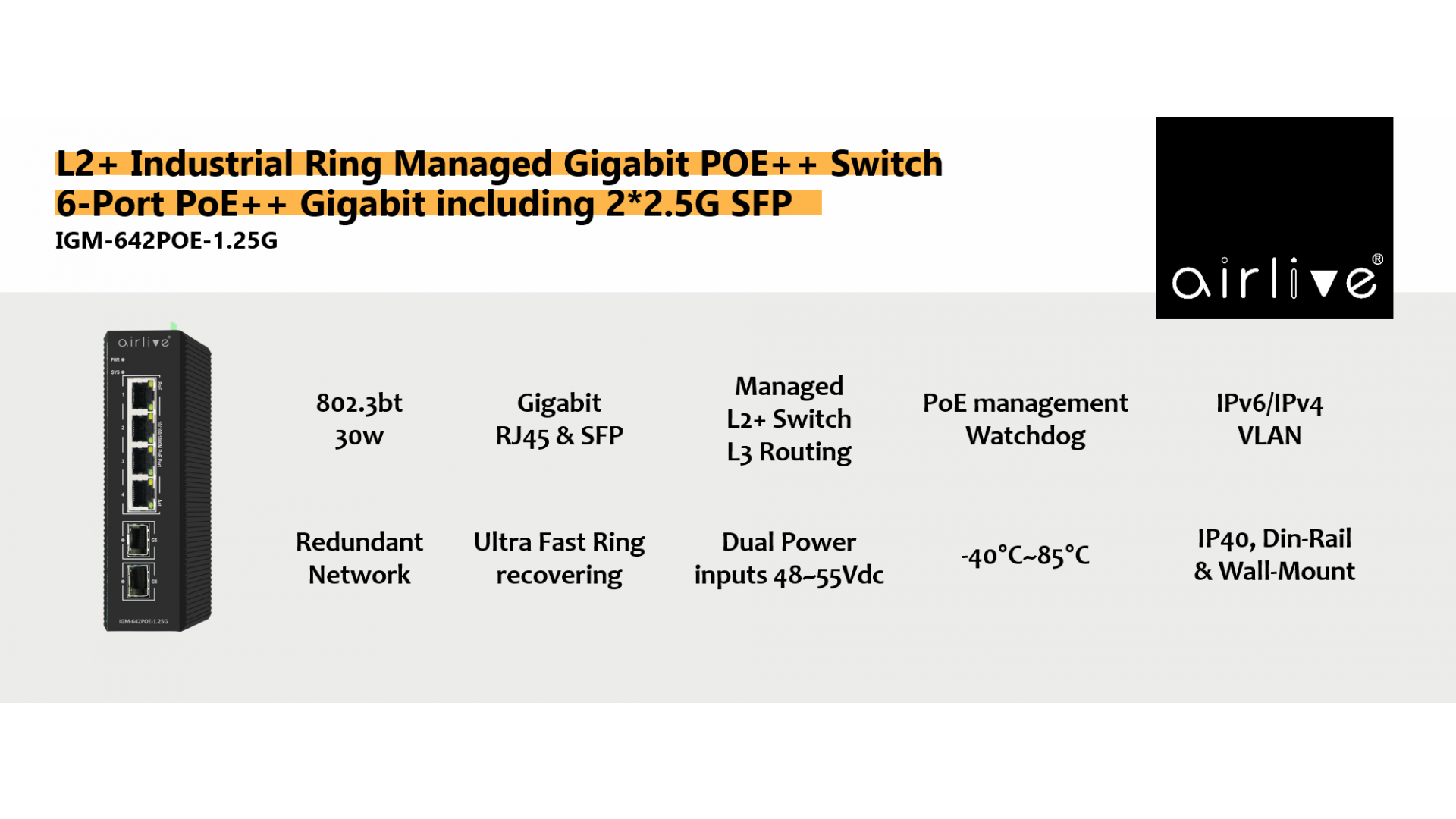IGM-642POE-1.25G: L2+ Industrial Ring Managed Gigabit POE+ Switch ...